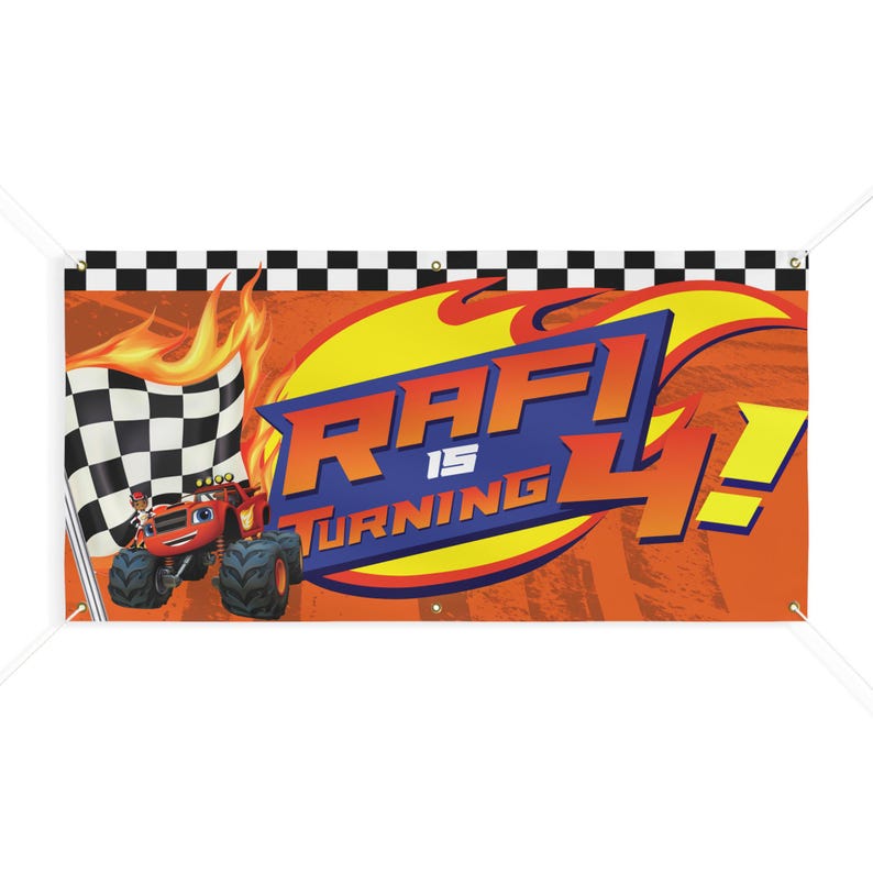 Custom Blaze and the Monster Machines Birthday Banner - Personalized ...