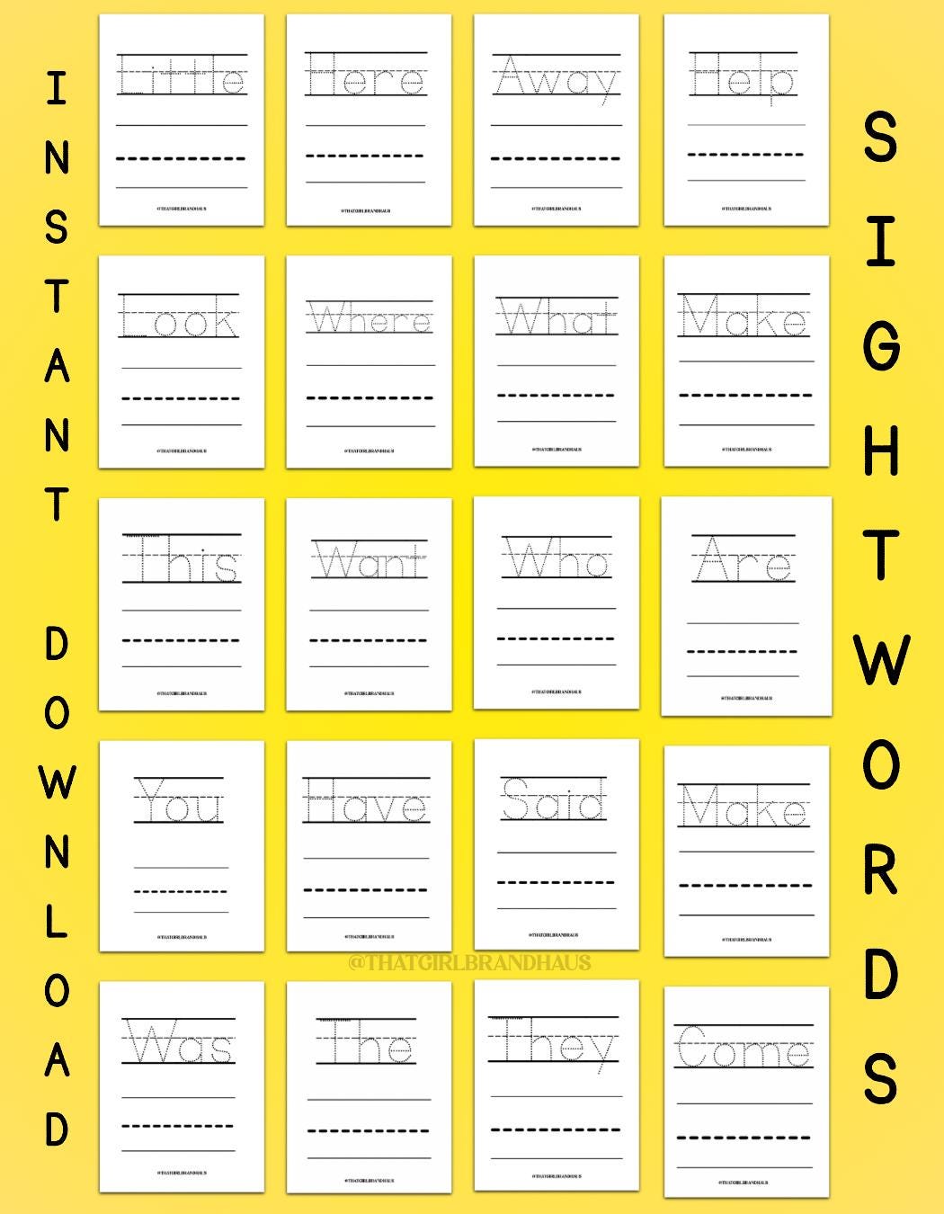 20 Sight Word Cursive Tracing Worksheets for Kids – Handwriting ...