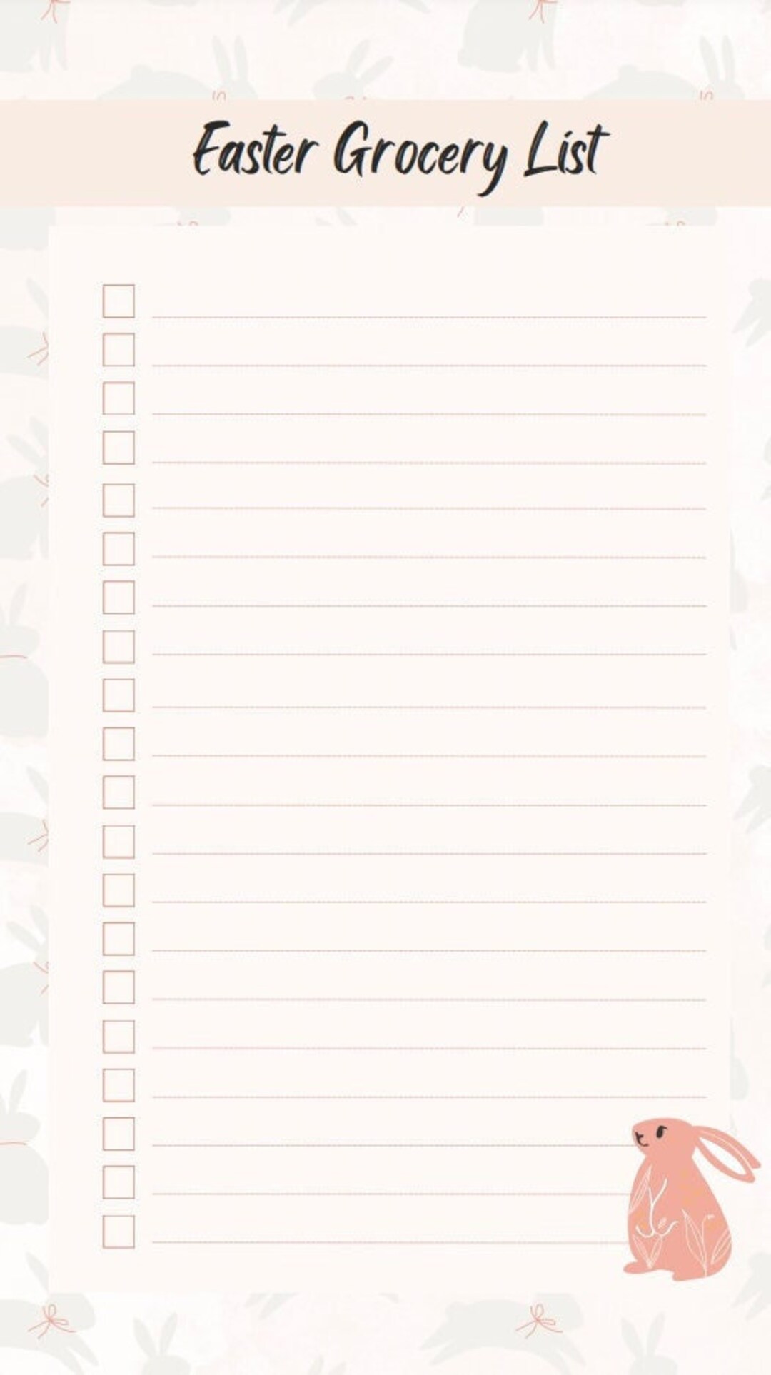 Easter Grocery List - Etsy