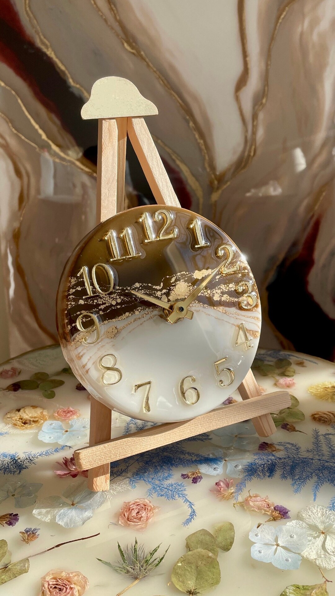 Mini Clock, Epoxy Clock, Desk Clock, Handmade Clock, Gift Set - Etsy