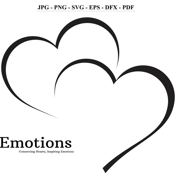 Double Heart Svg - Etsy