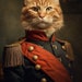 Ginger Cat in Military Uniform Vintage Historical Cat Wall Art Print ...