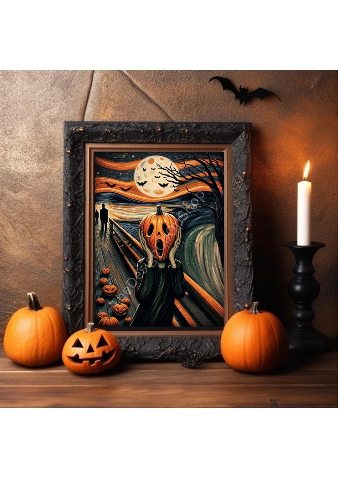 Spooky Gothic Pumpkin Digital Download Humorous Parody of the Scream ...