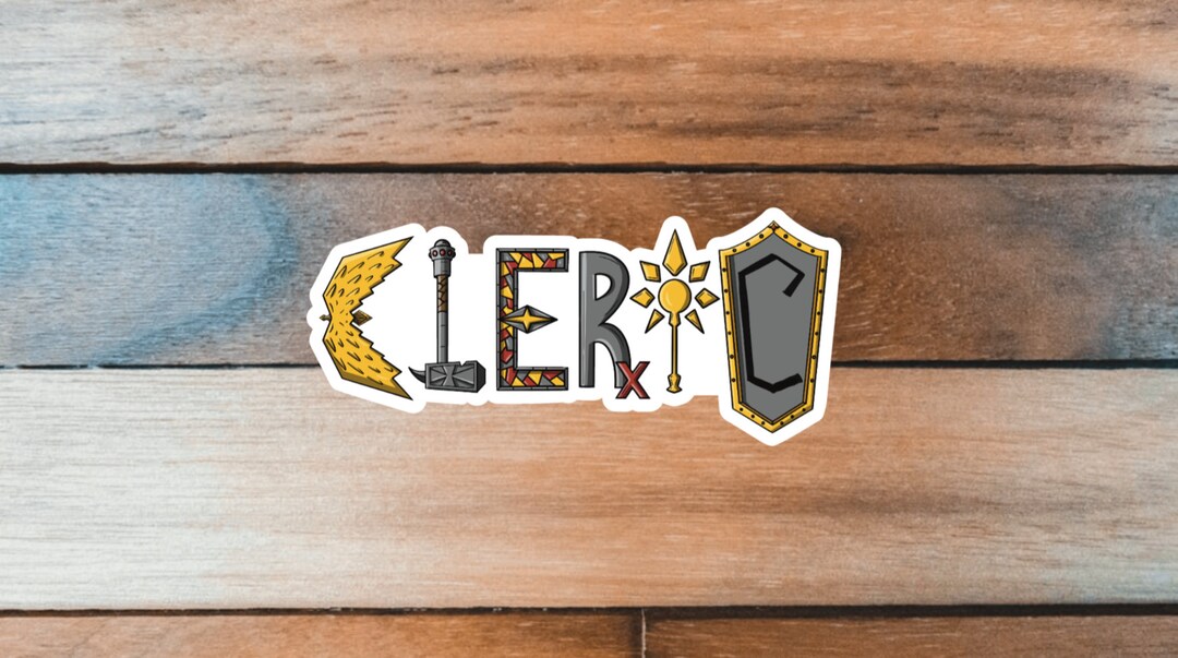Cleric Sticker, RPG Class Decal, Gift for Board Gamer, Tabletop Role ...