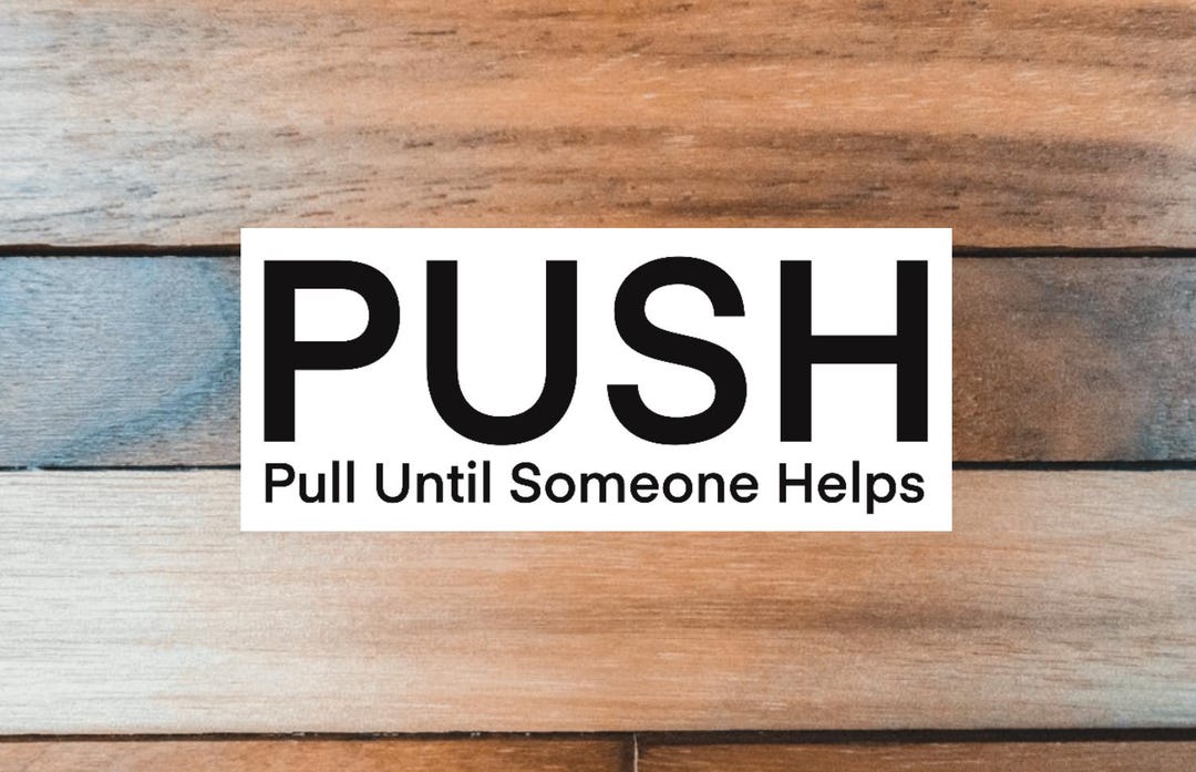 Push Sticker, Funny Pull Sticker, Vinyl Sticker, Practical Sticker - Etsy