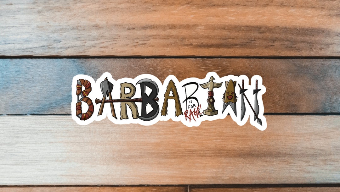 Barbarian Sticker, RPG Class Decal, Gift for Board Gamer, Tabletop Role ...