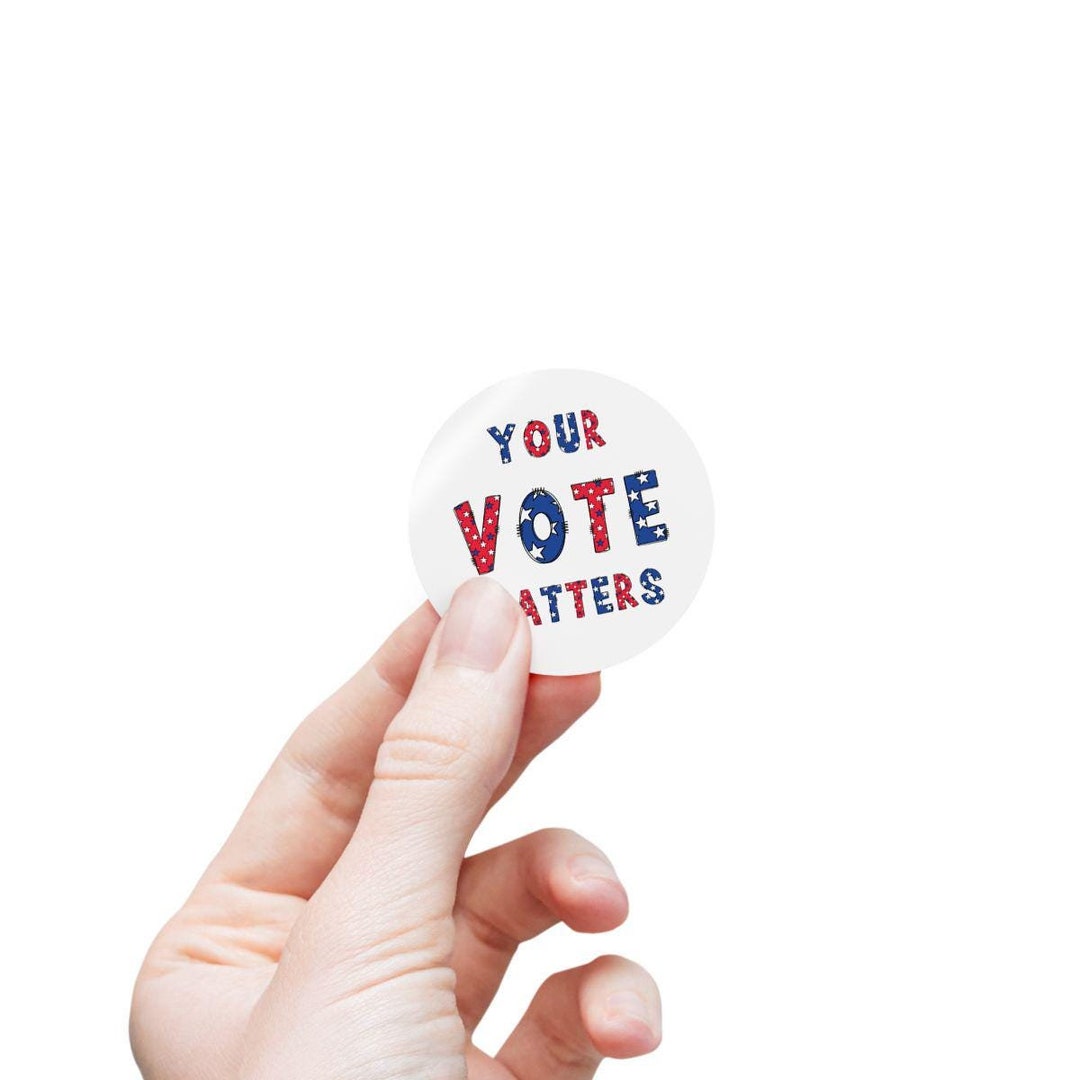 Round Sticker Label Rolls Your Vote Matters Encourage Civic Engagement ...