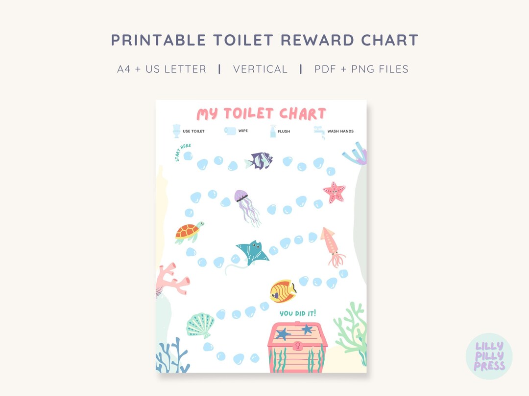 Toilet Training Chart, Potty Training, Reward Chart, Digital Print ...
