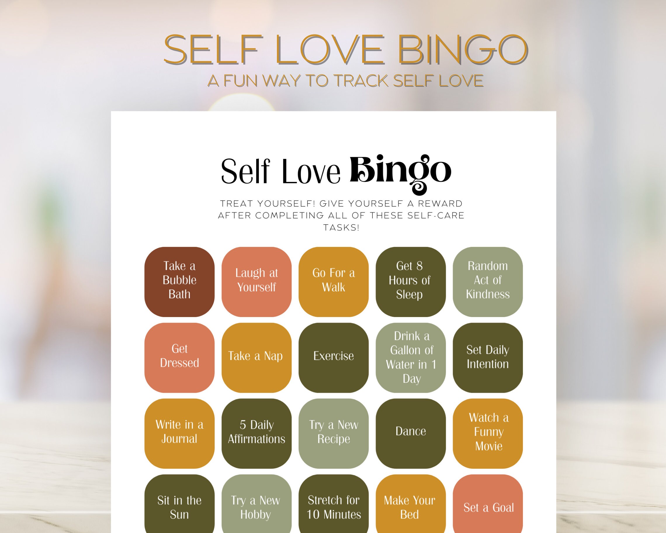 Self Love Bingo // Self Love // US Letter Digital Download - Etsy