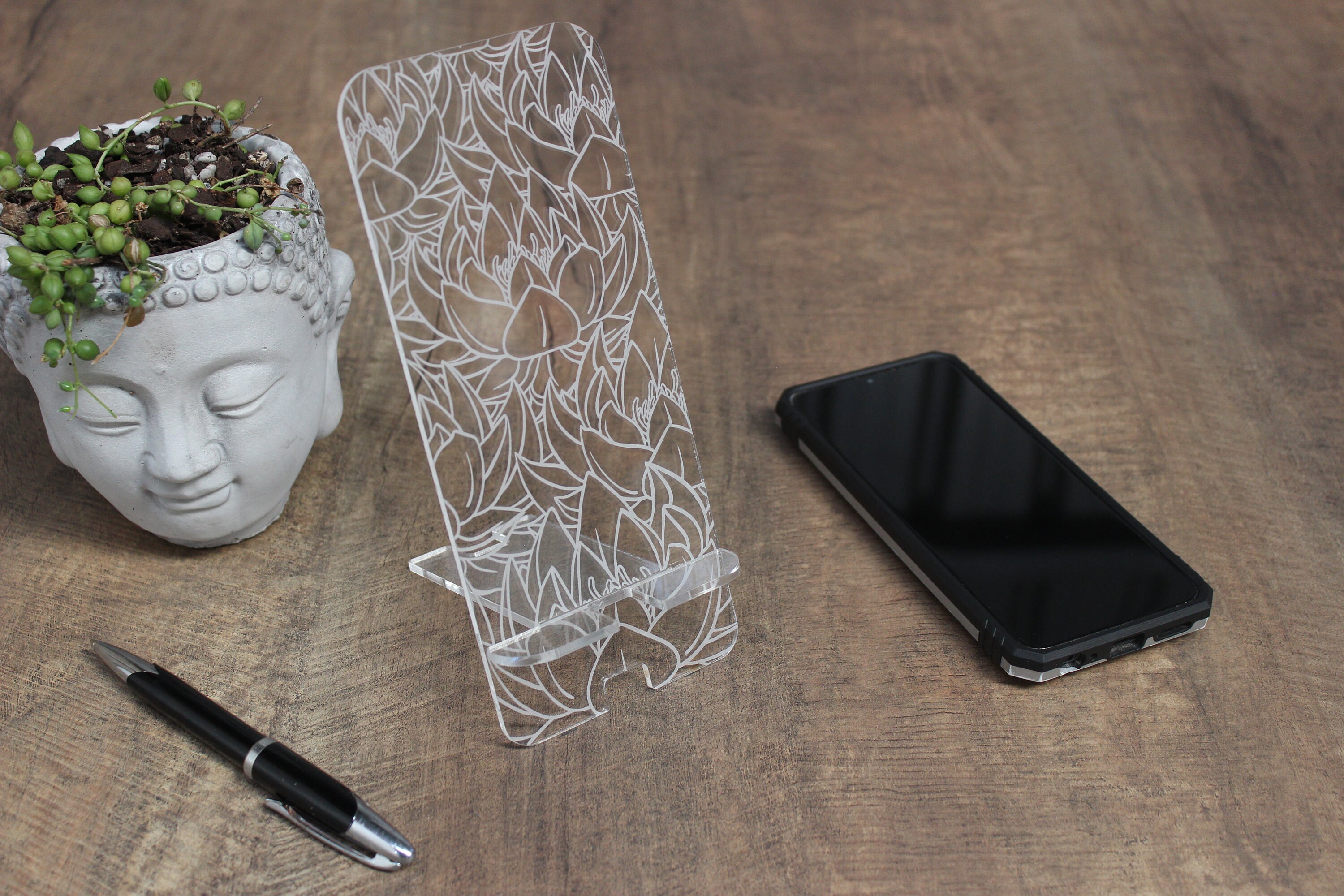 Perspex Clear Desktop Phone Holder for iPhone and Android - Etsy
