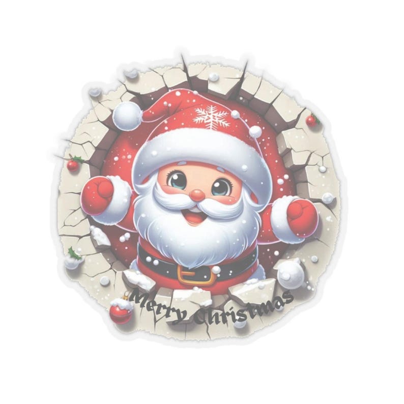 Christmas Santa Kiss-cut Stickers, Gift Labels, Festive Holiday Sticker ...