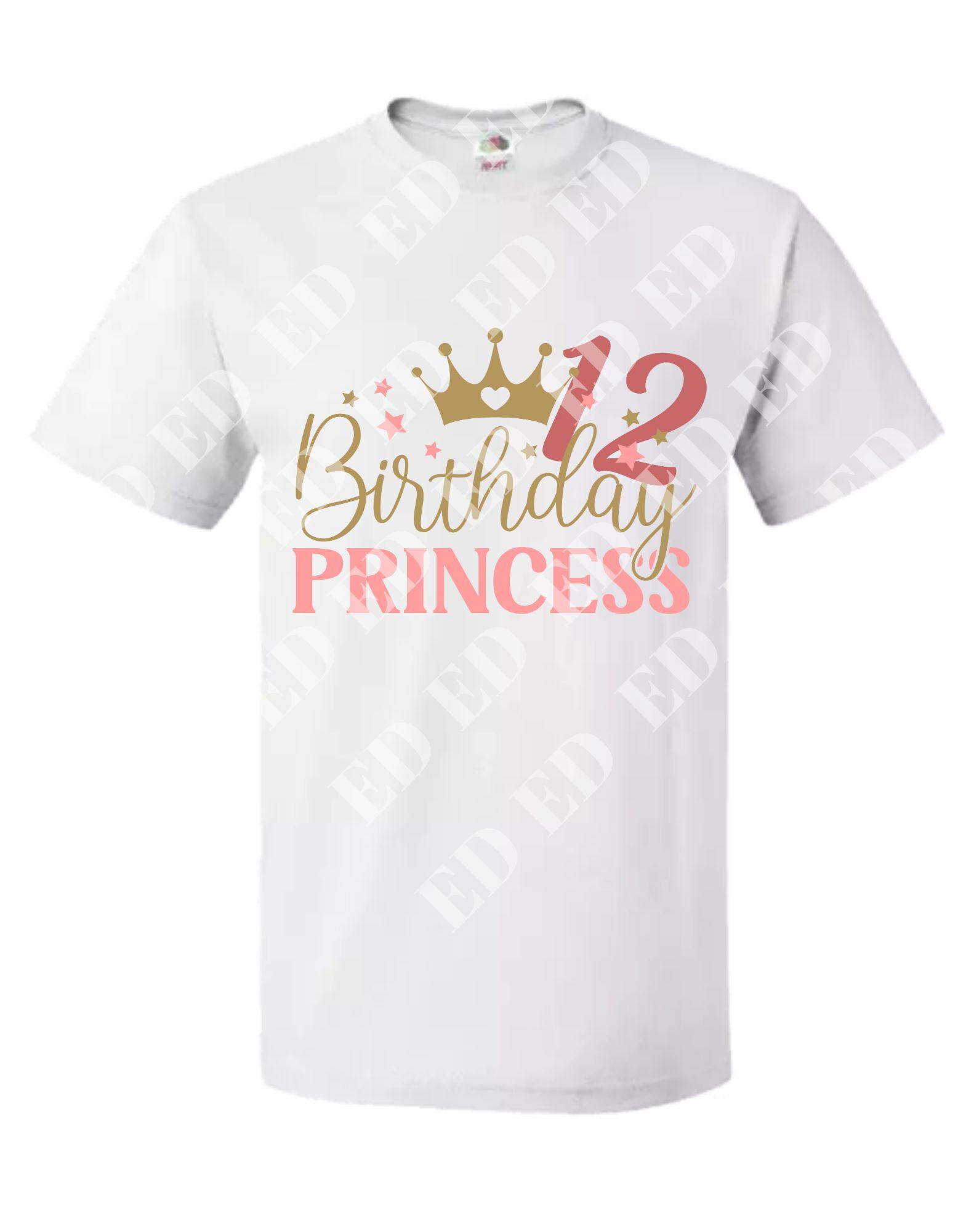 12th Birthday Princess PNG | Birthday Shirt Design | Birthday SVG for ...