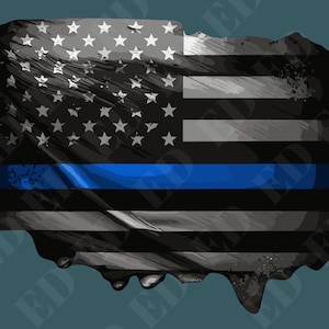 Thin Blue Line Flag PNG SVG Thin Blue Line Police First Responder ...