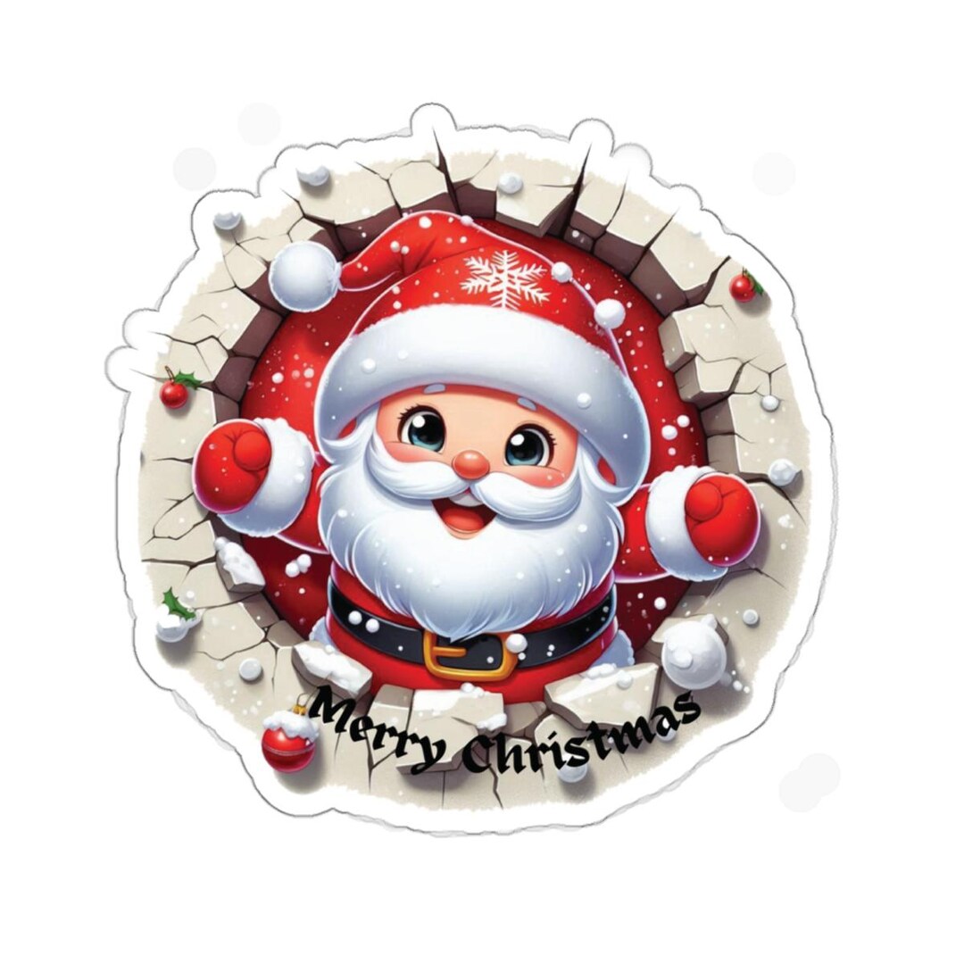 Christmas Santa Kiss-cut Stickers, Gift Labels, Festive Holiday Sticker ...