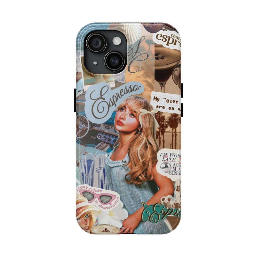 Sabrina Carpenter Baby Blue Espresso Collage Phone Case, Trendy ...