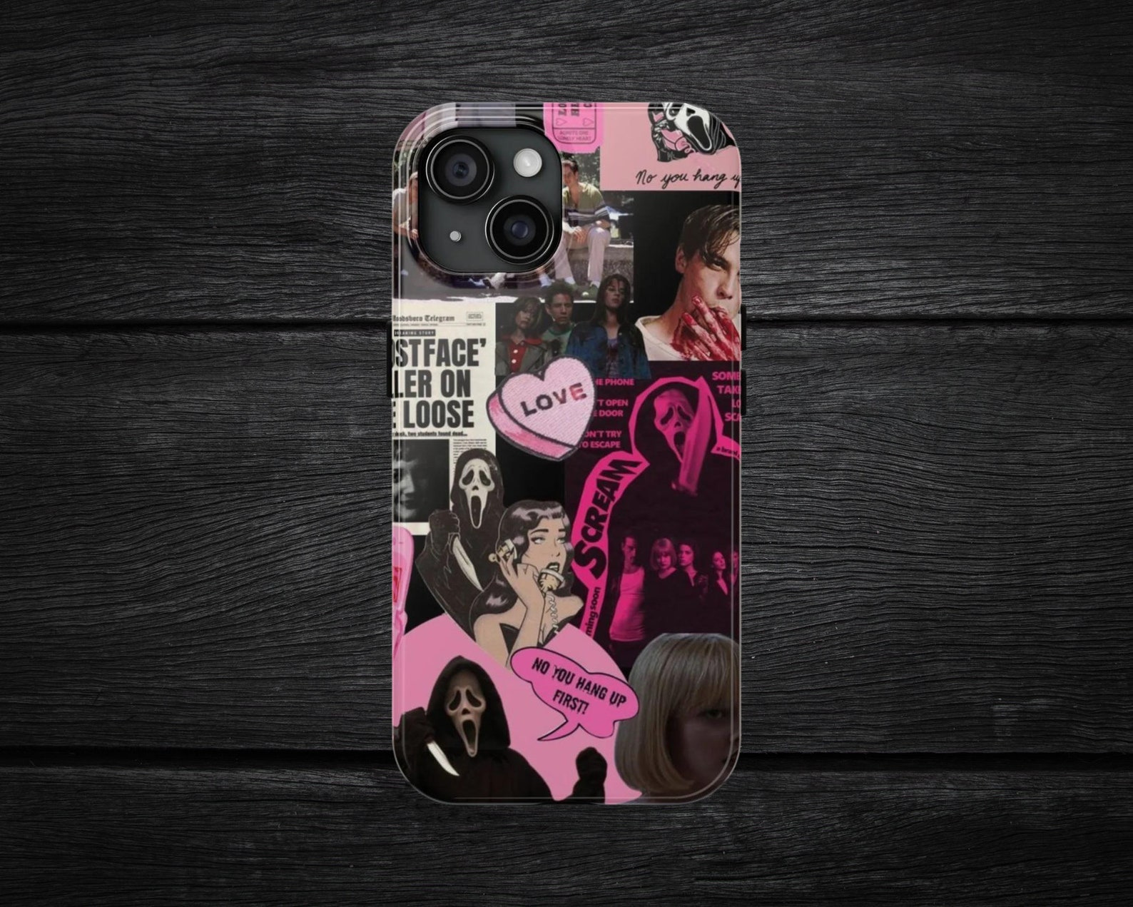 Scream Movie Collage Phone Case for iPhone & Samsung, Retro Horror ...