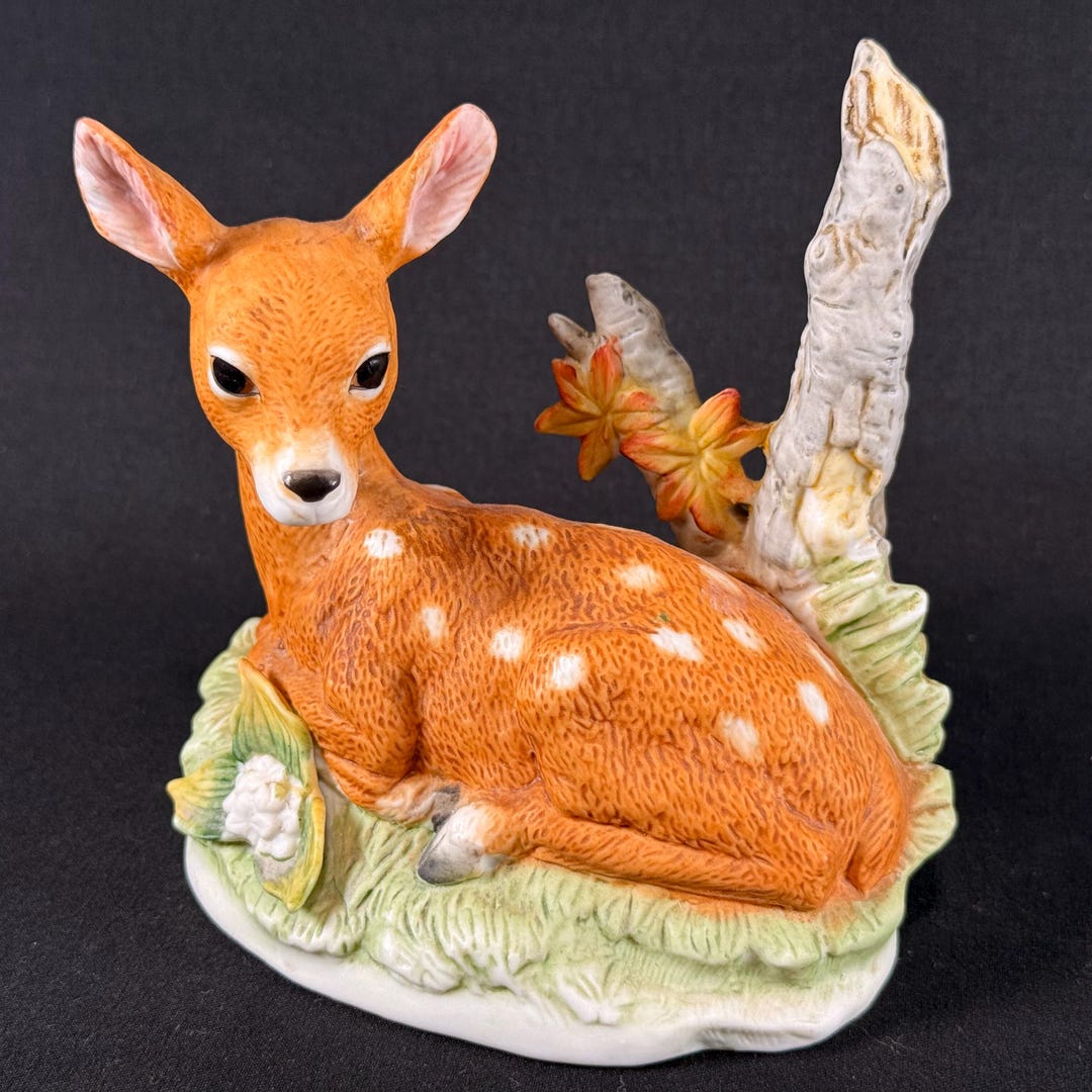 Homco Deer Fawn Bisque Porcelain Figurine #8879 — Vintage 1980s Home ...