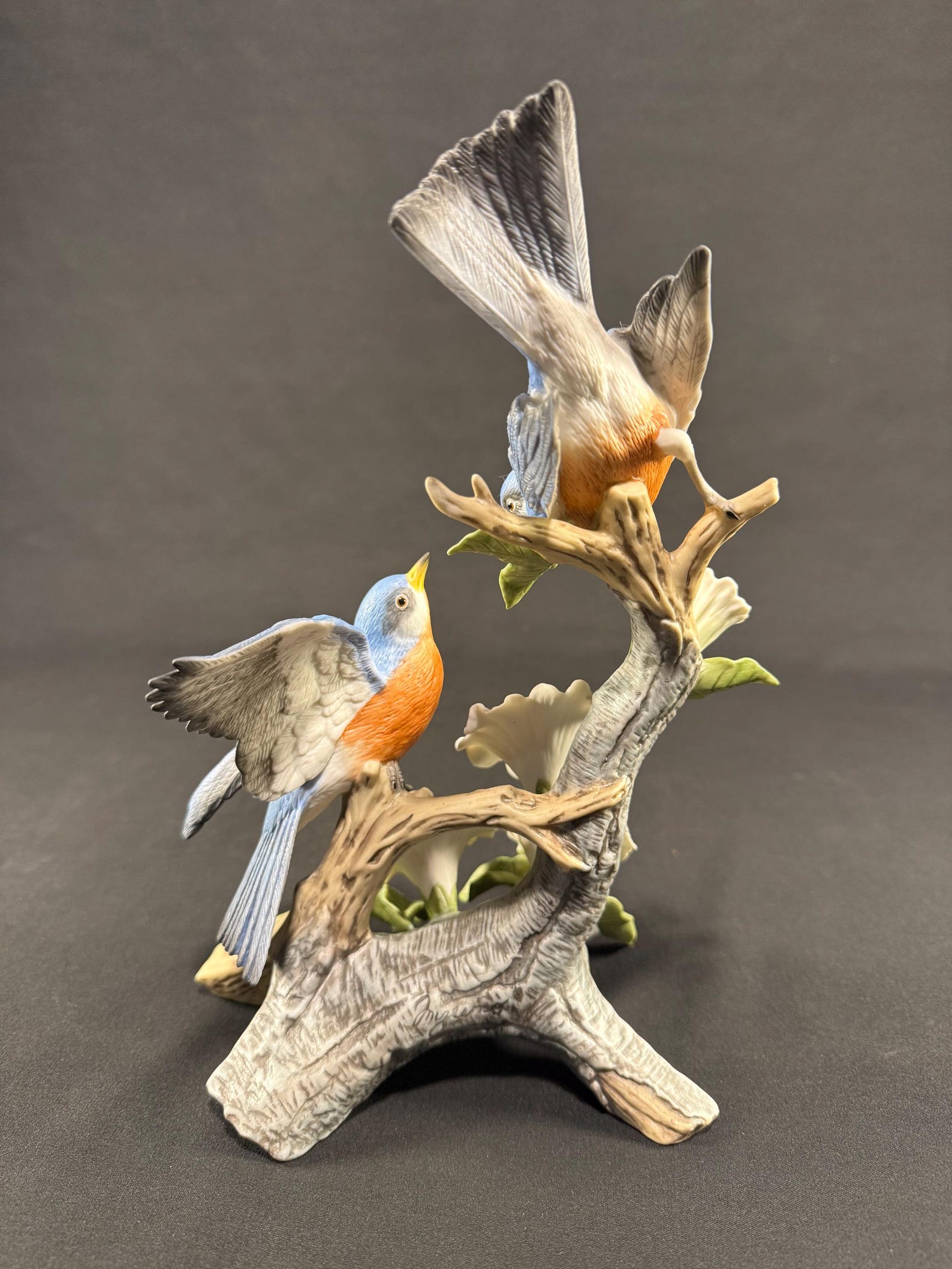 HOMCO Classic Porcelain "springtime Song" Bluebirds — 10" Bird & Flower ...