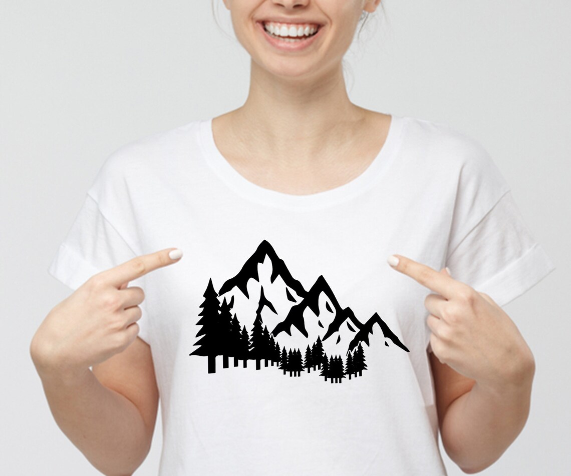 Mountain and Trees Svg, Trees Svg, Mountain Svg, Forest Svg, File for ...