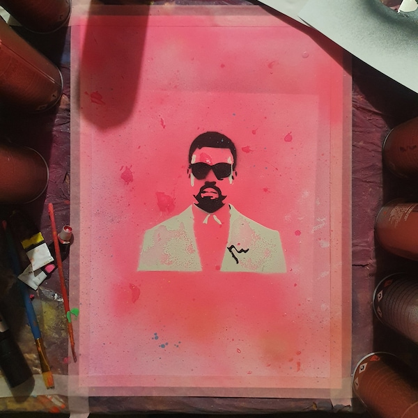 Kanye Stencil Graffiti - Etsy