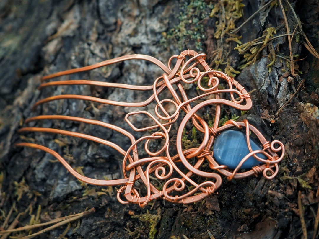 Rosebud Intricate Swirly Handmade Copper Comb - Etsy