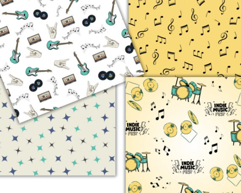 10 Music Digital Paper for Commercial Use - Etsy