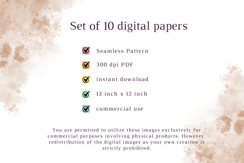 10 Boho Aesthetic Seamless Digital Paper, Boho Patterns, Neutral Boho ...