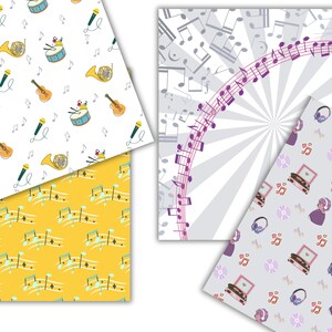 8 Music Patterns/digital Paper for Commercial Use - Etsy