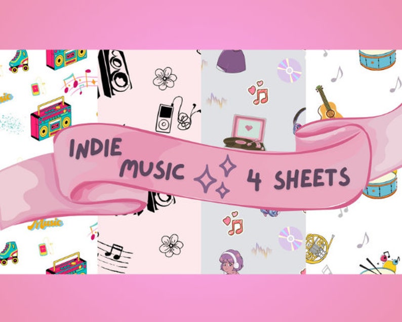 8 Music Patterns/digital Paper for Commercial Use - Etsy