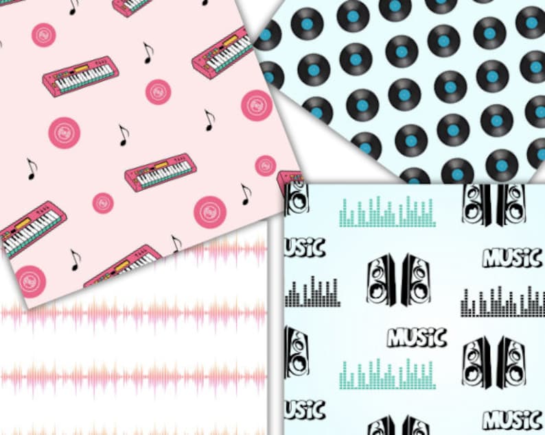 10 Music Digital Paper for Commercial Use - Etsy