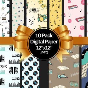 10 Music Digital Paper for Commercial Use - Etsy
