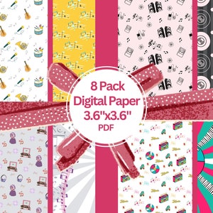 8 Music Patterns/digital Paper for Commercial Use - Etsy