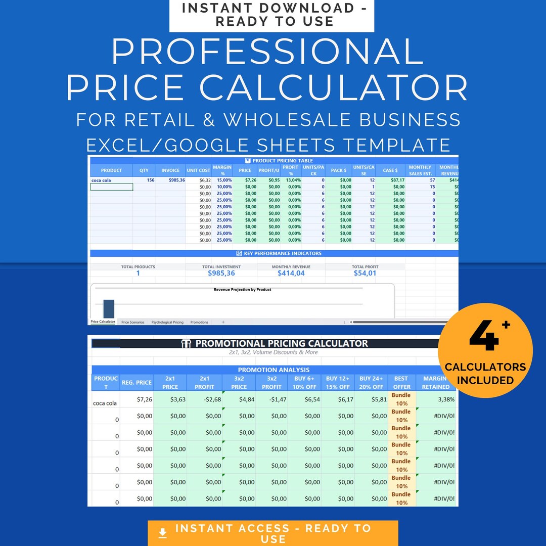 Price Calculator Excel Template | Retail & Wholesale Pricing Tool ...