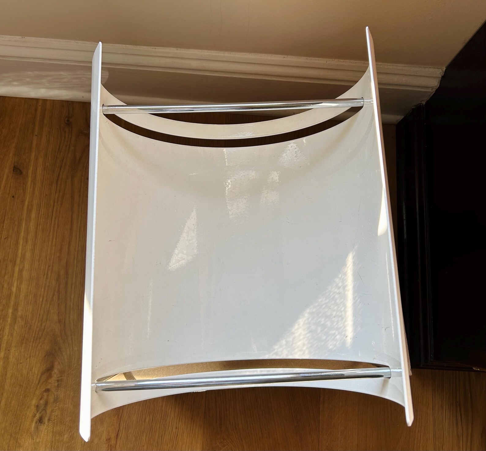 Vintage Magazine Rack Chrome and White in the Style of Gallotti and ...