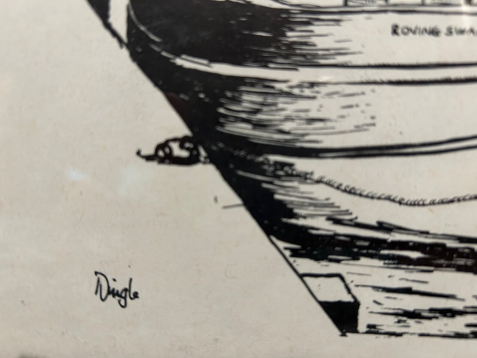Vintage Dingle Harbor Art: Pen and Ink Sailboat Drawing, Ireland, 1975 ...