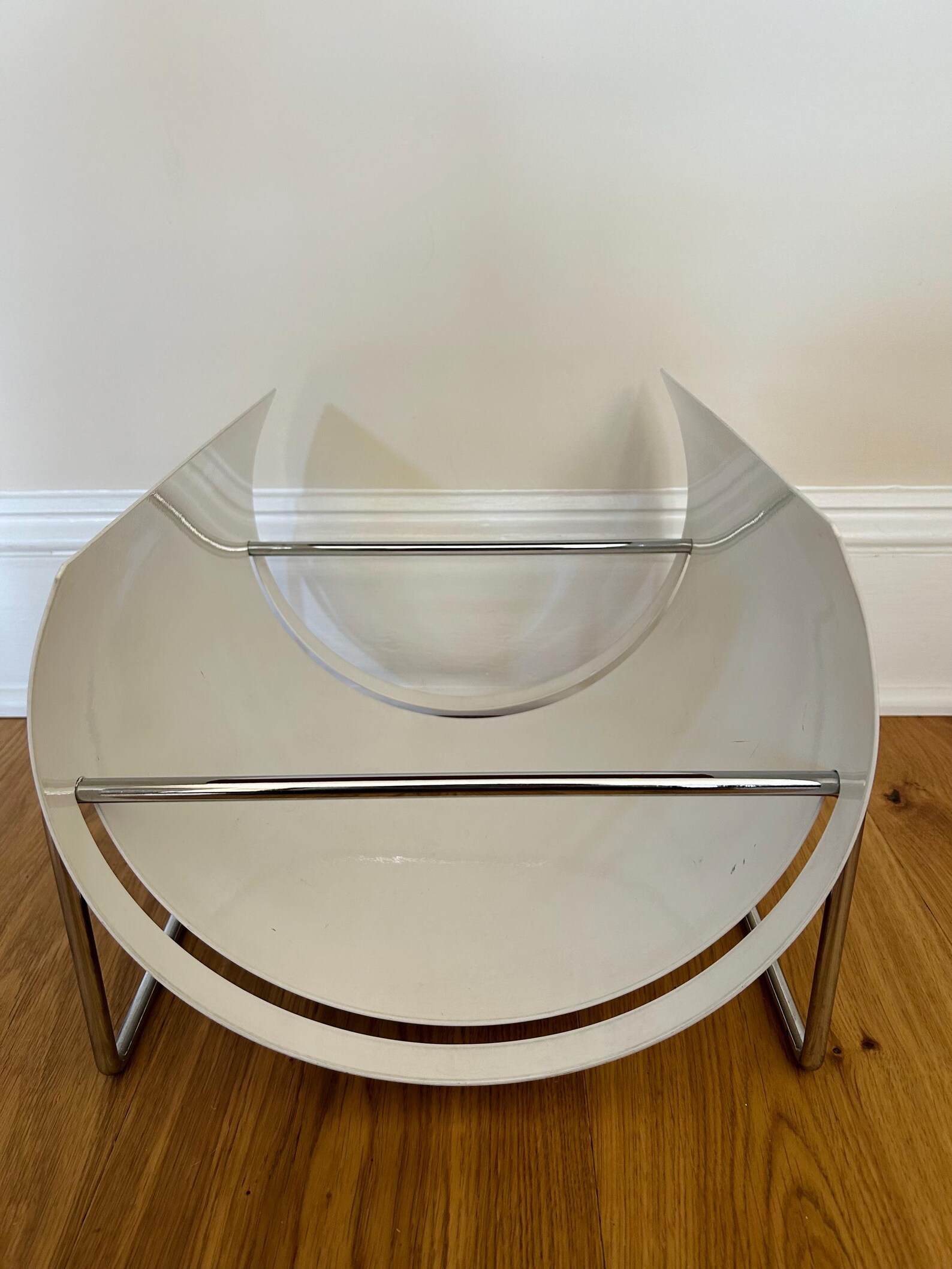 Vintage Magazine Rack Chrome and White in the Style of Gallotti and ...