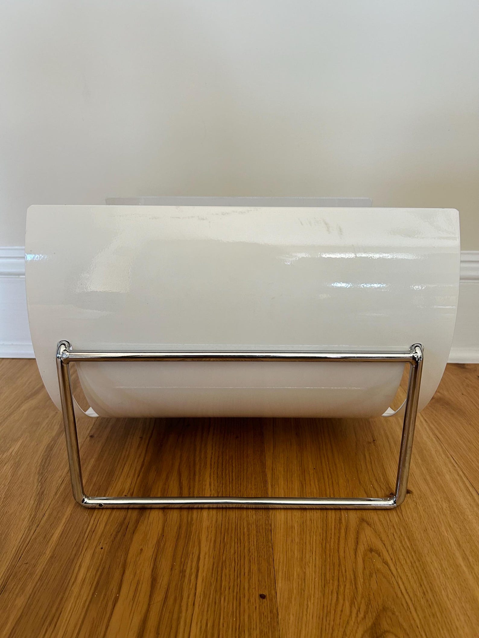 Vintage Magazine Rack Chrome and White in the Style of Gallotti and ...