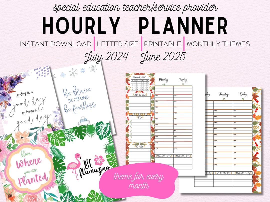 Printable Hourly Planner, Service Provider Planner, Prefilled Planner ...