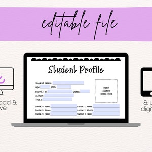 Student Profile Form, IEP Form, Student Information Form, Special ...