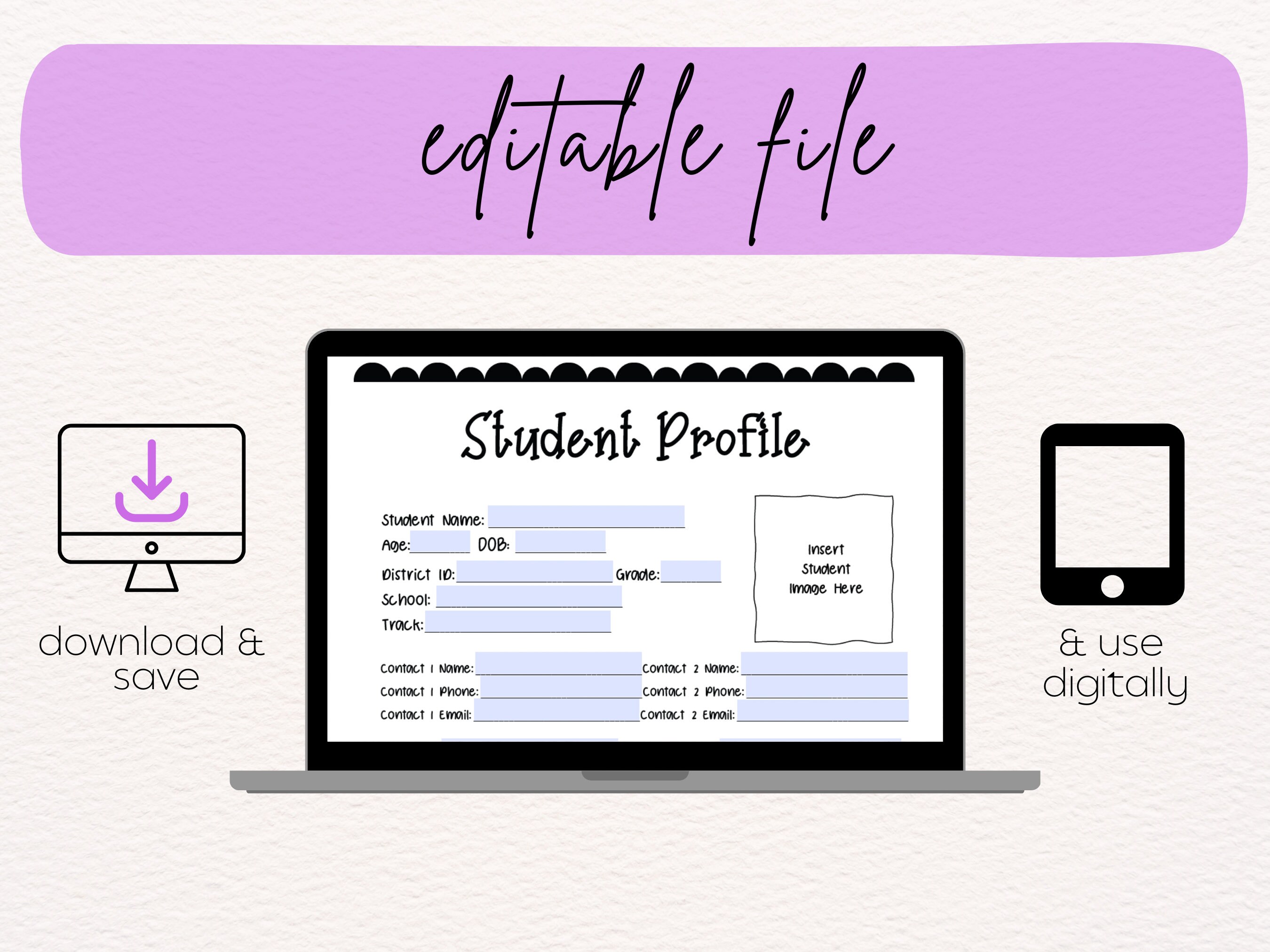 Student Profile Form, IEP Form, Student Information Form, Special ...