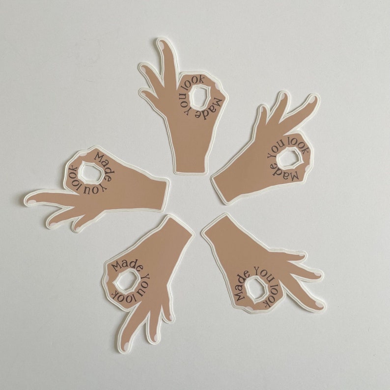 Made You Look Sticker, Ok Hand Signal, Waterproof Sticker, Funny, Die ...