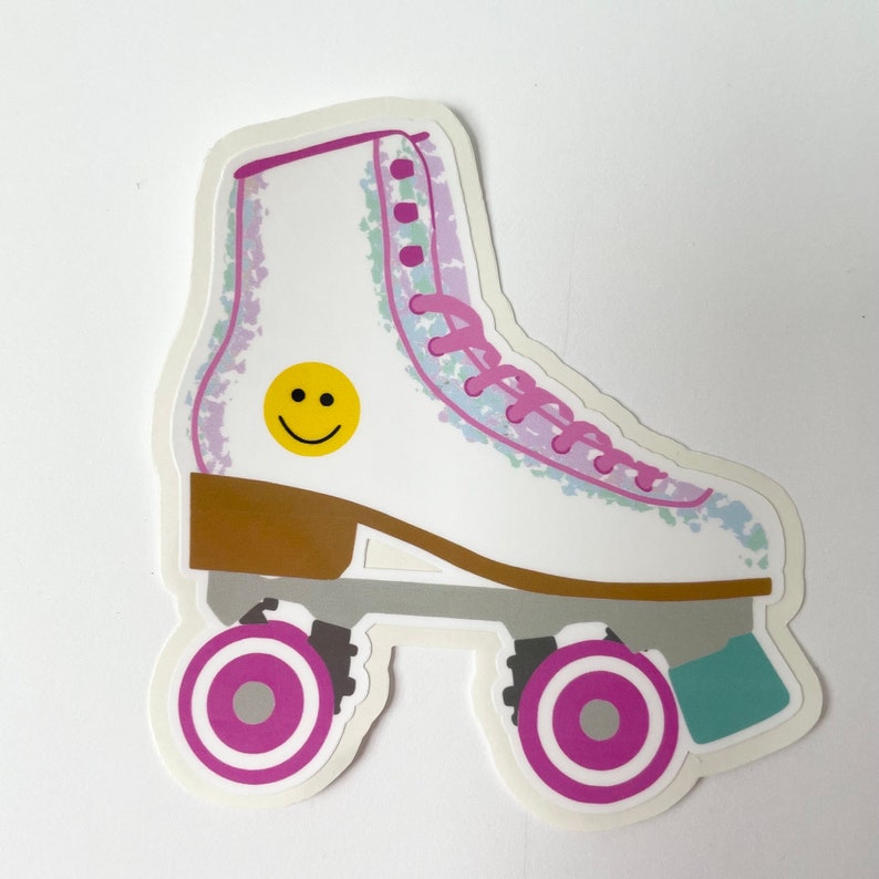 Roller-skate Sticker, Groovy, 90s Themed Sticker - Etsy