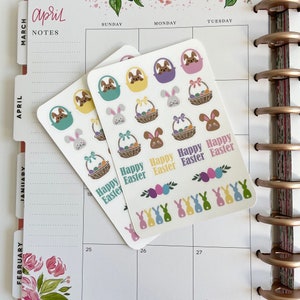 Easter Stickers, Planner Stickers, Easter Planner Stickers, Bunny ...