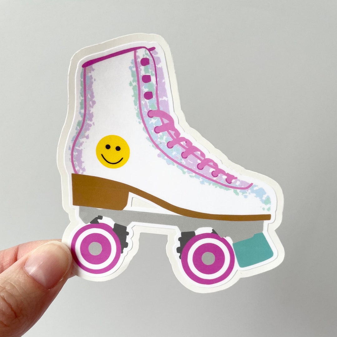 Roller-skate Sticker, Groovy, 90s Themed Sticker - Etsy