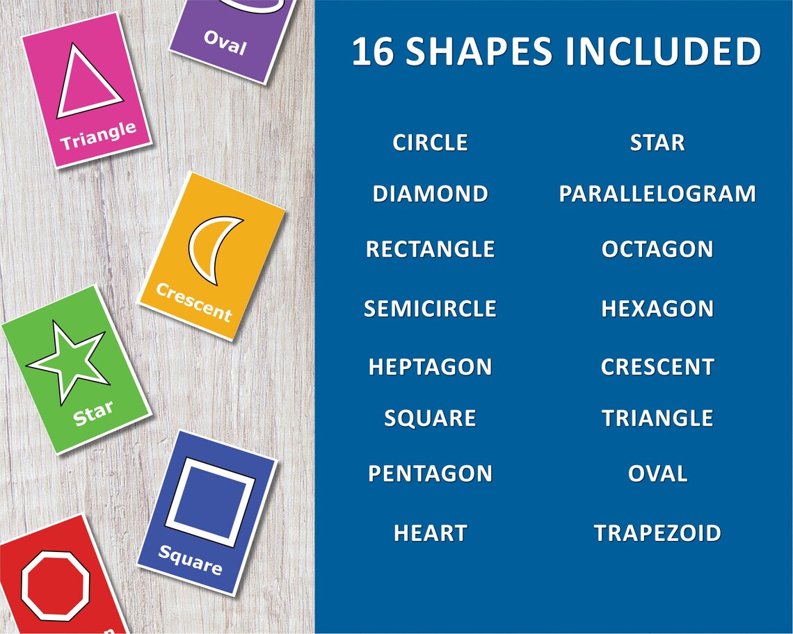 Shape Matching Flashcards for Toddlers Preschool Homeschool Printable ...