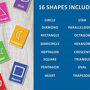 Shape Matching Flashcards for Toddlers Preschool Homeschool Printable ...