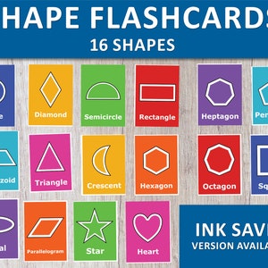 Shape Matching Flashcards for Toddlers Preschool Homeschool Printable ...