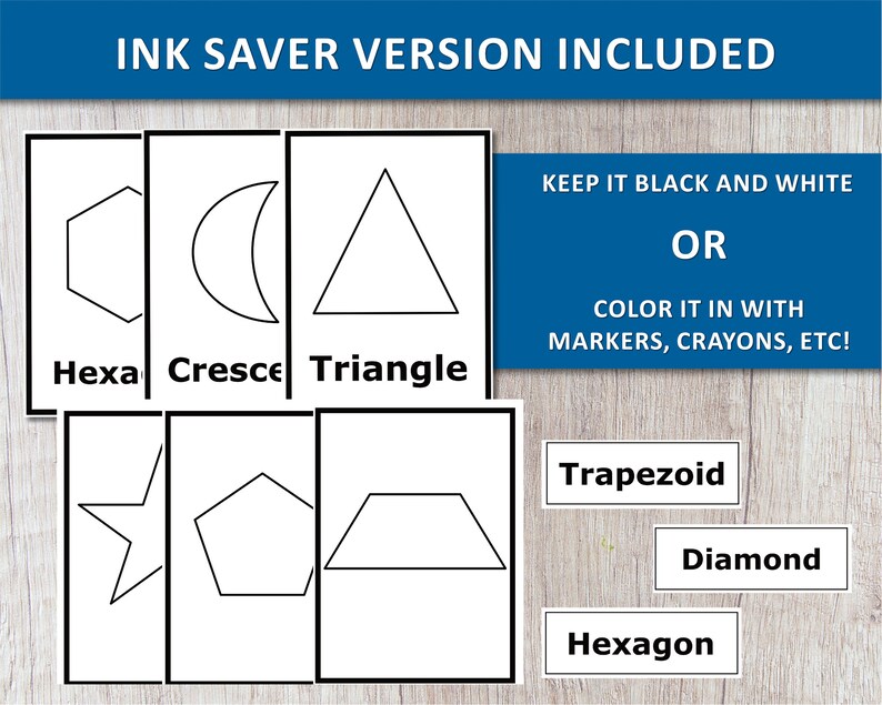 Shape Matching Flashcards for Toddlers Preschool Homeschool Printable ...