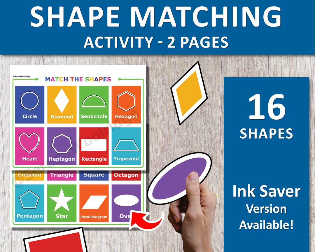 Shape Matching Activity for Toddlers Homeschool Preschool Learning ...