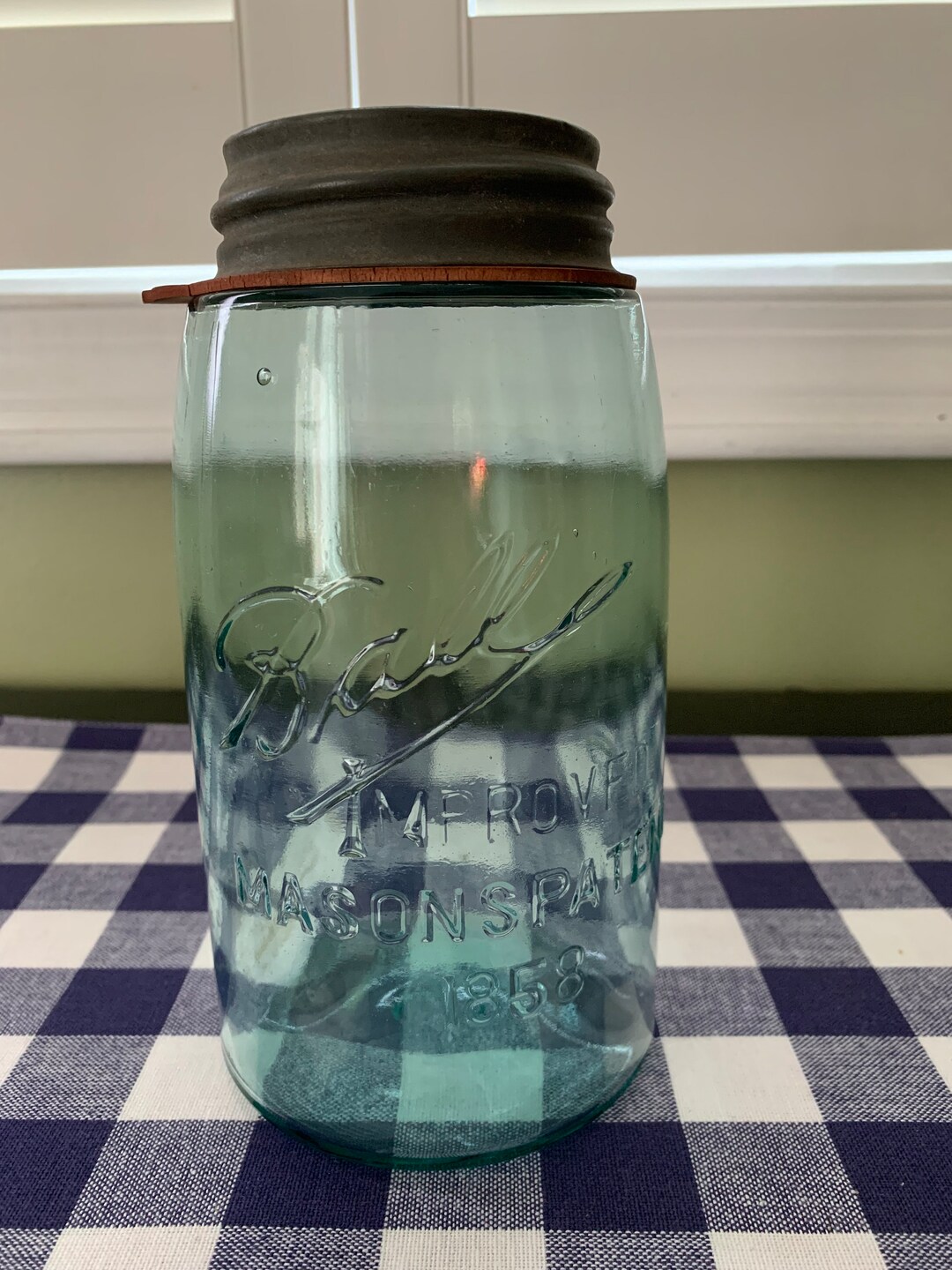 ANTIQUE Quart BALL Jar Circa 1900-1910 With Zinc Lid Lined - Etsy